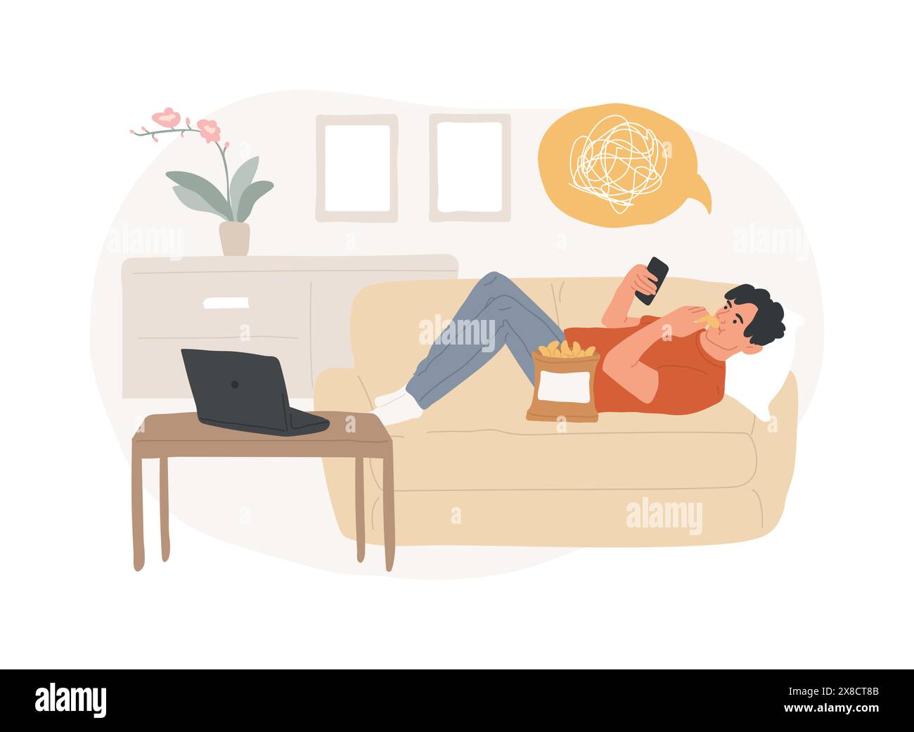 Passive lifestyle isolated concept vector illustration Stock Vector ...