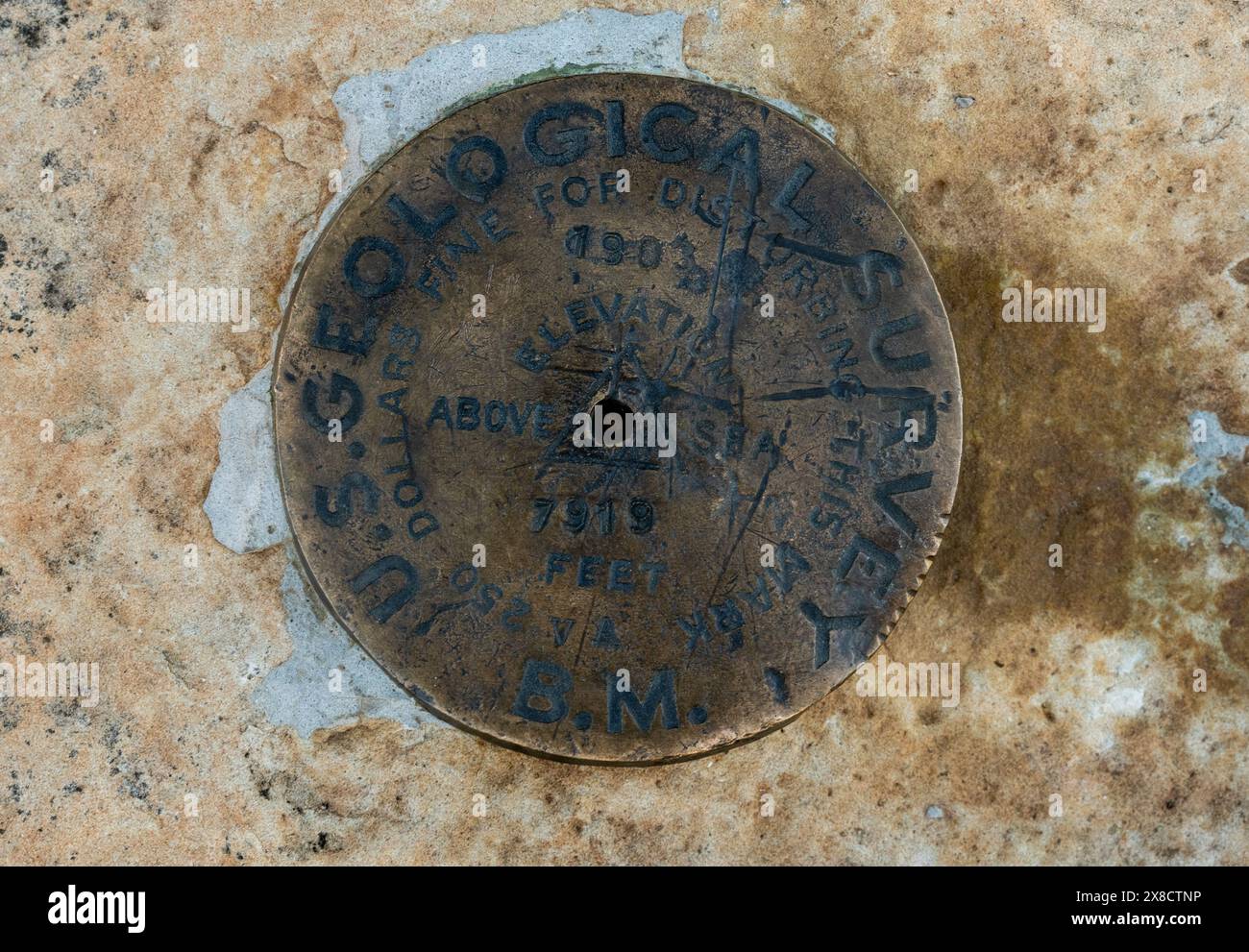 US Geological Survey Marker Along The Cape Royal Trail On The North Rim ...