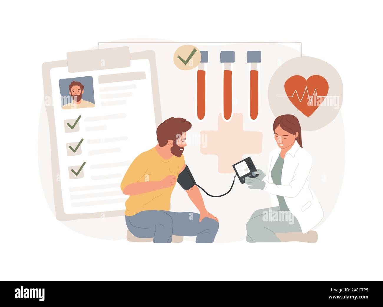 Cardiac patient card isolated concept vector illustration Stock Vector ...