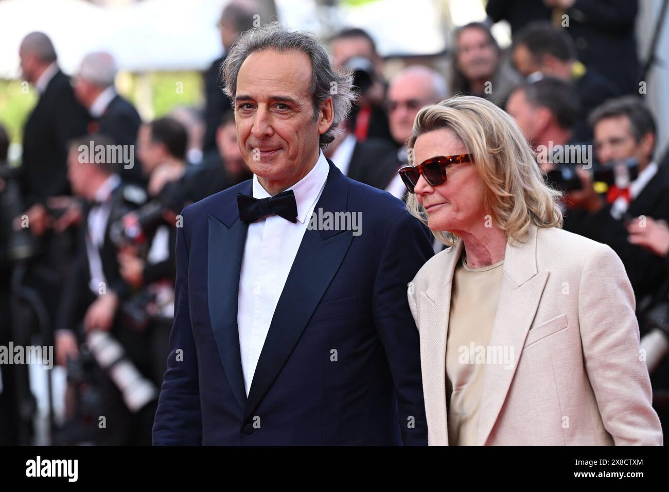 Alexandre Desplat (left) and Dominique Lemonnier (right) attending the ...
