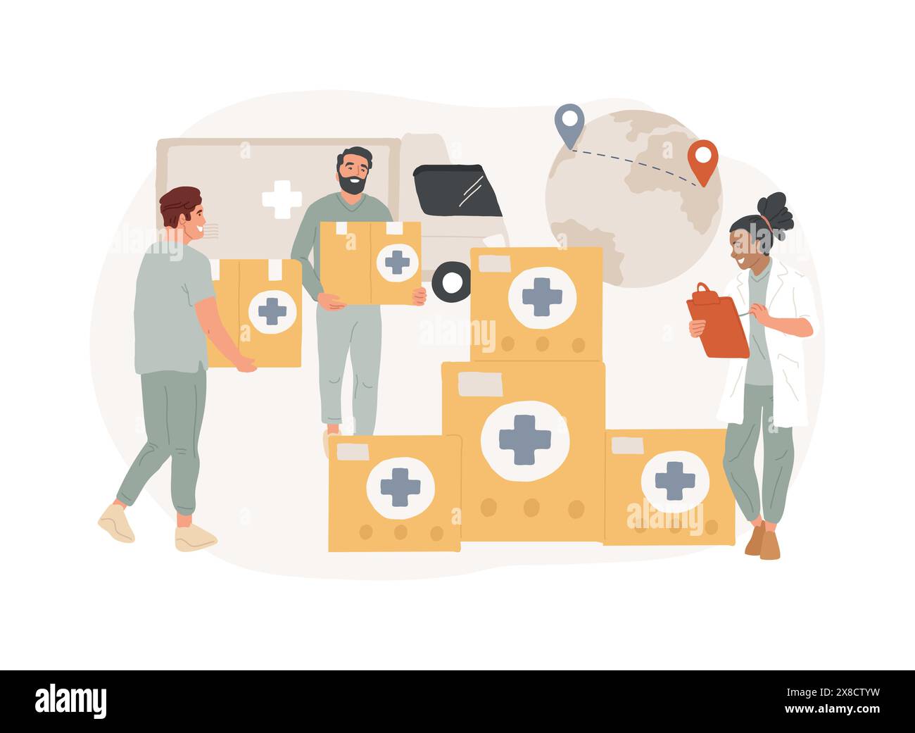 Humanitarian aid isolated concept vector illustration Stock Vector ...