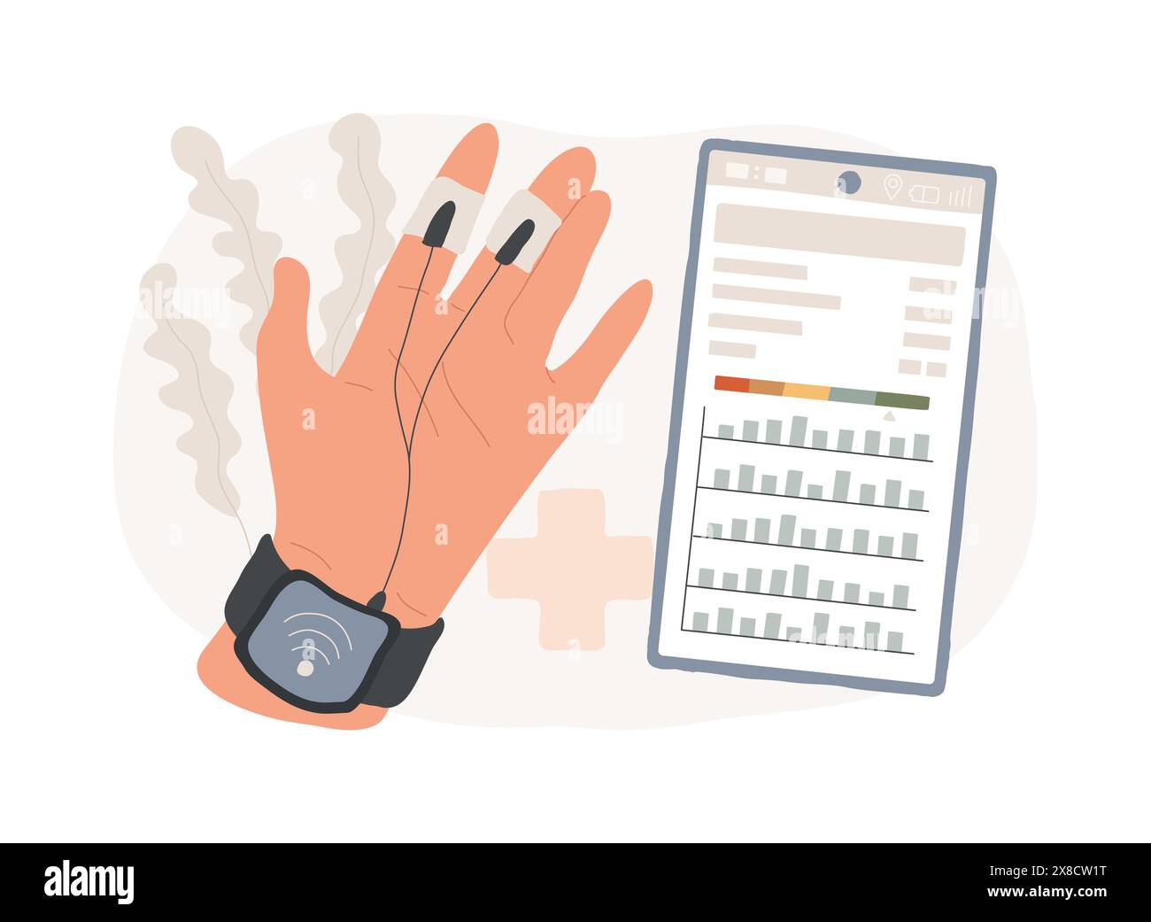 Healthcare trackers wearables and sensors isolated concept vector ...