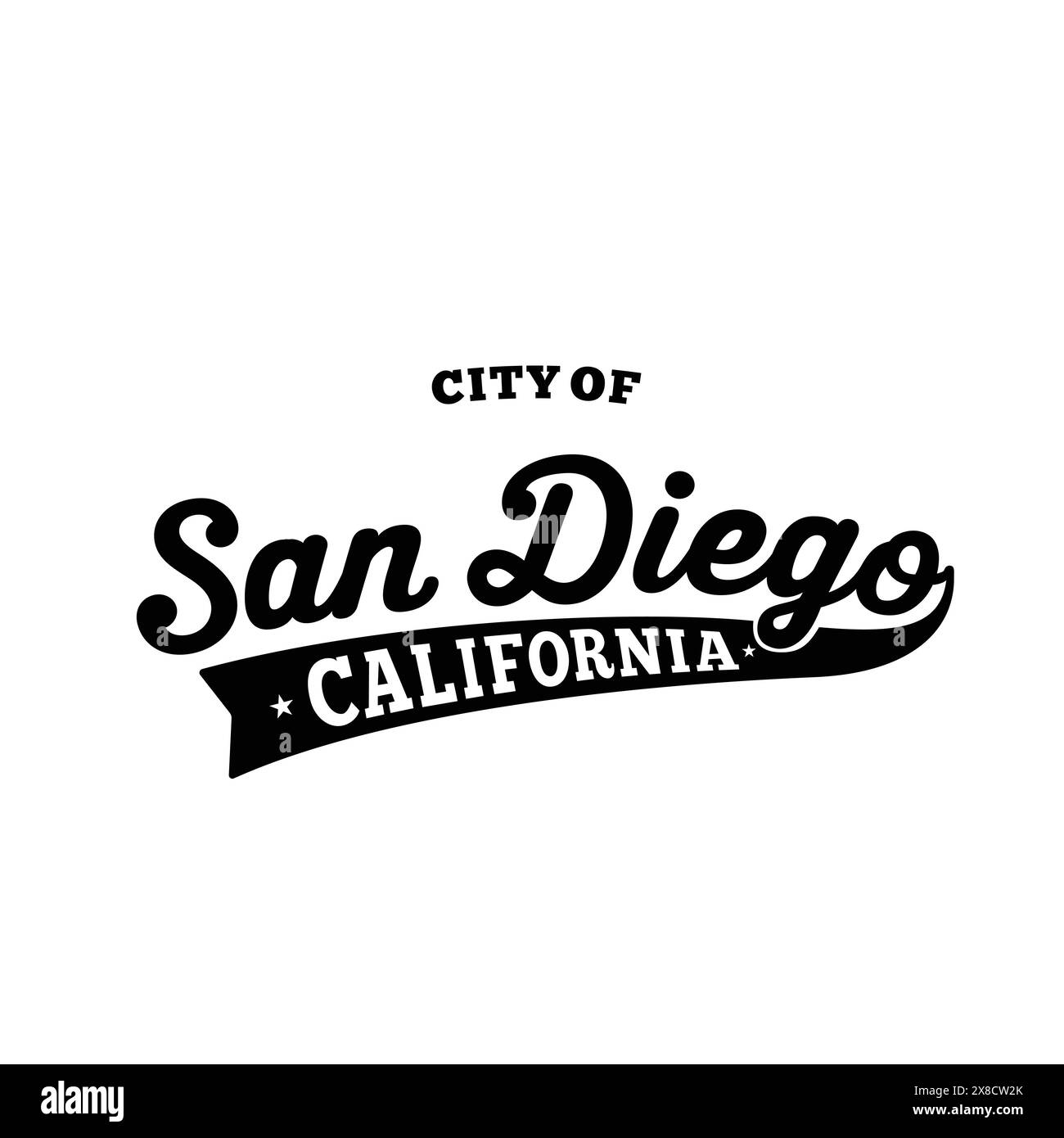 City of San Diego lettering design. San Diego, California typography ...