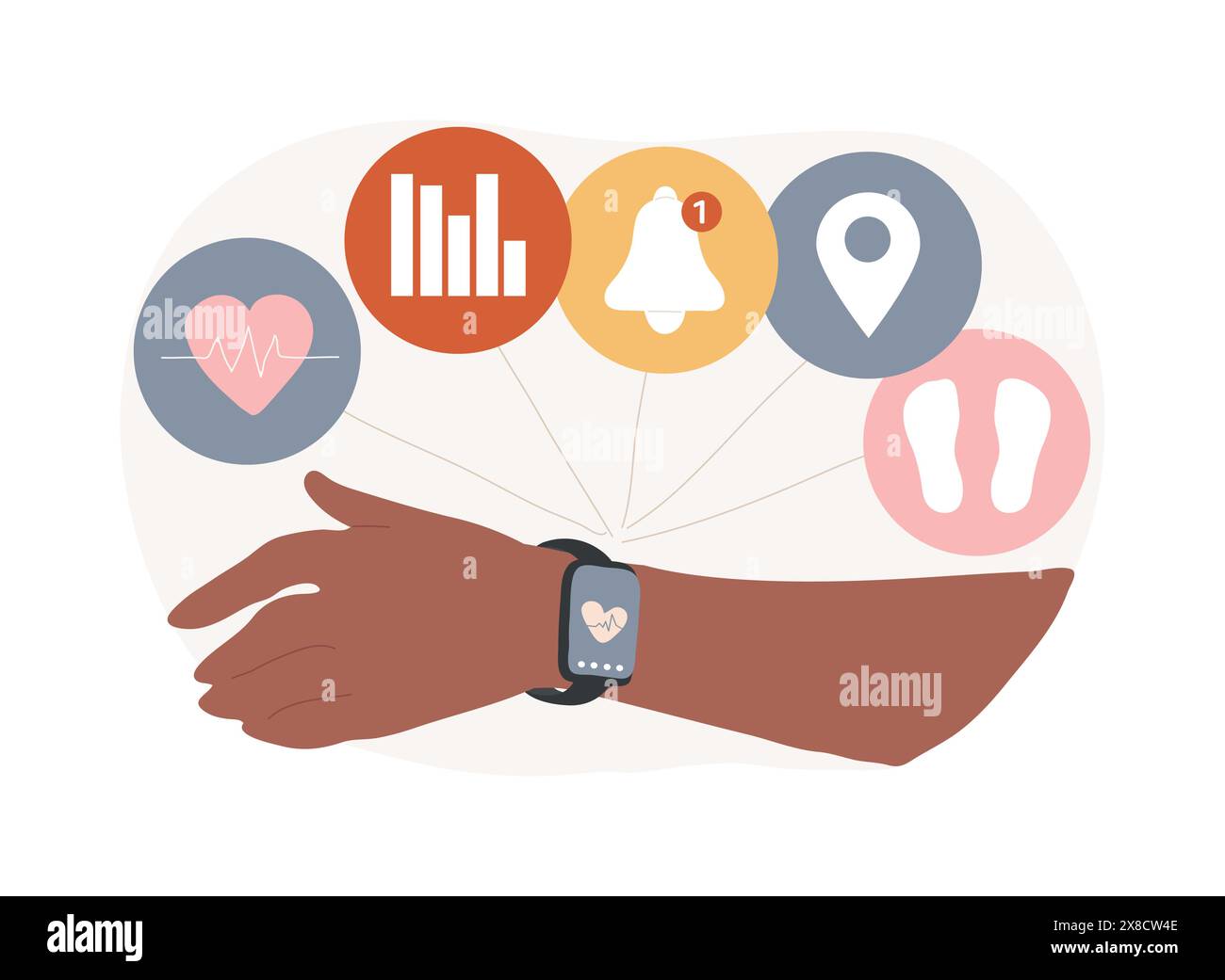 Smartwatch health care isolated concept vector illustration Stock ...