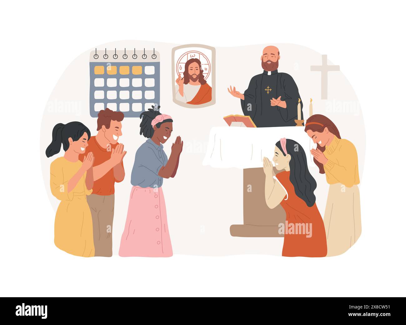 Christian event isolated concept vector illustration Stock Vector Image ...