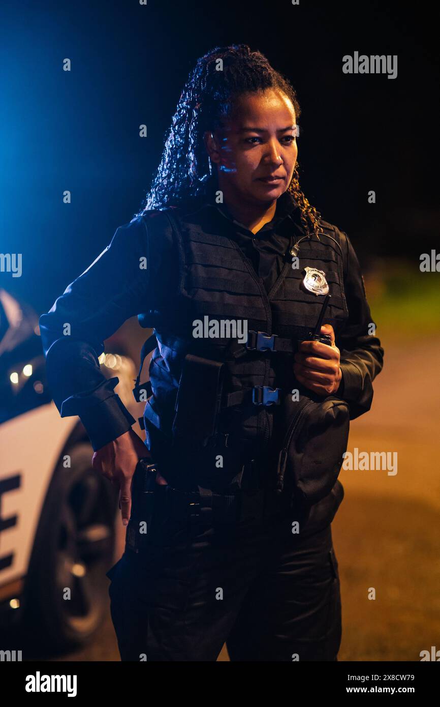 Professional Black Female Police Officer Looking At The Camera A