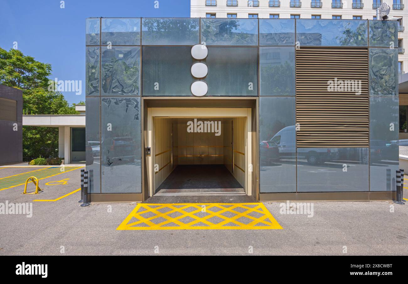 Open Door at Lift for Elevator Cars Access to Underground Parking ...