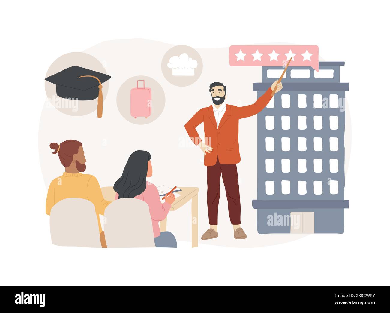 Hospitality courses isolated concept vector illustration Stock Vector ...