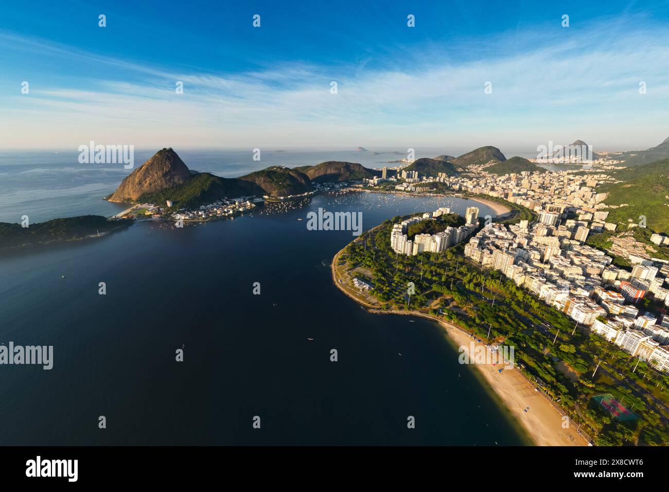 Aerial View of Rio de Janeiro City With Flamengo Beach and Sugarloaf ...