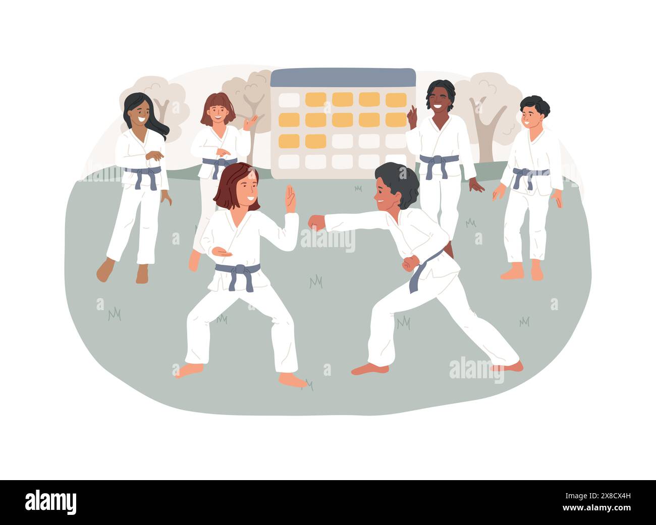Karate camp isolated concept vector illustration Stock Vector Image ...