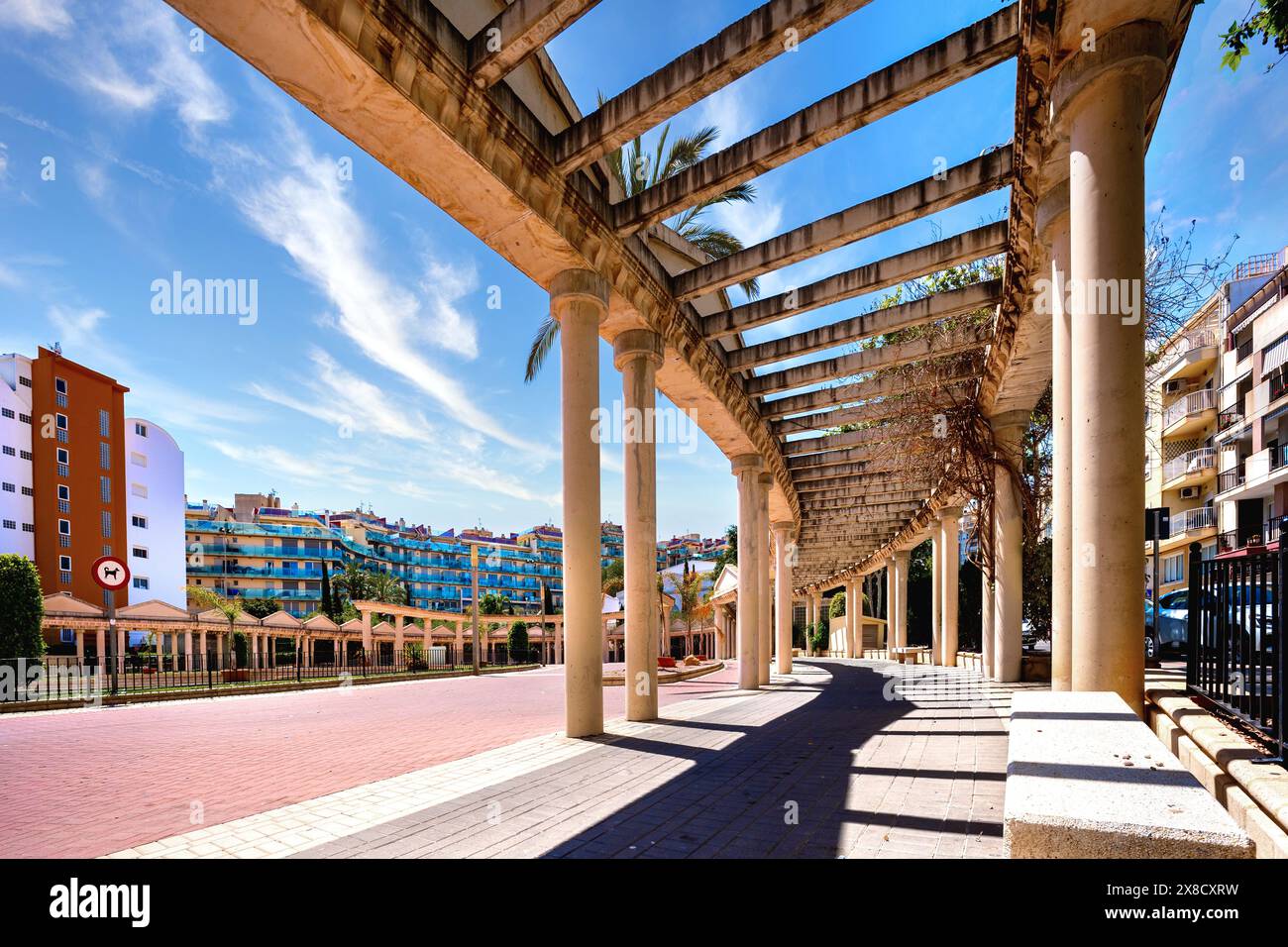 Stone colonnade bench view hi-res stock photography and images - Alamy