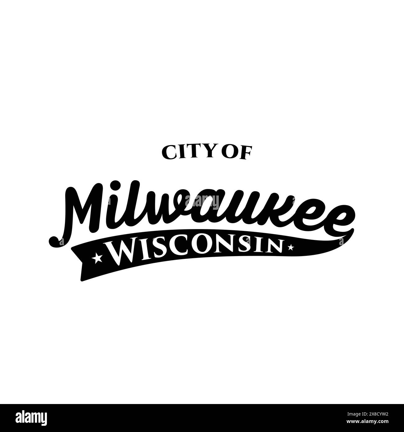 City of Milwaukee lettering design. Milwaukee, Wisconsin typography ...