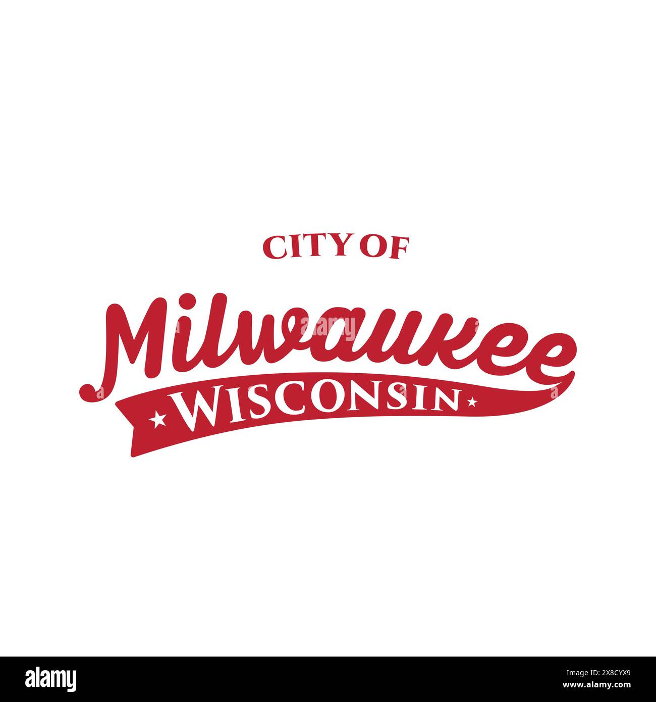City of Milwaukee lettering design. Milwaukee, Wisconsin typography ...