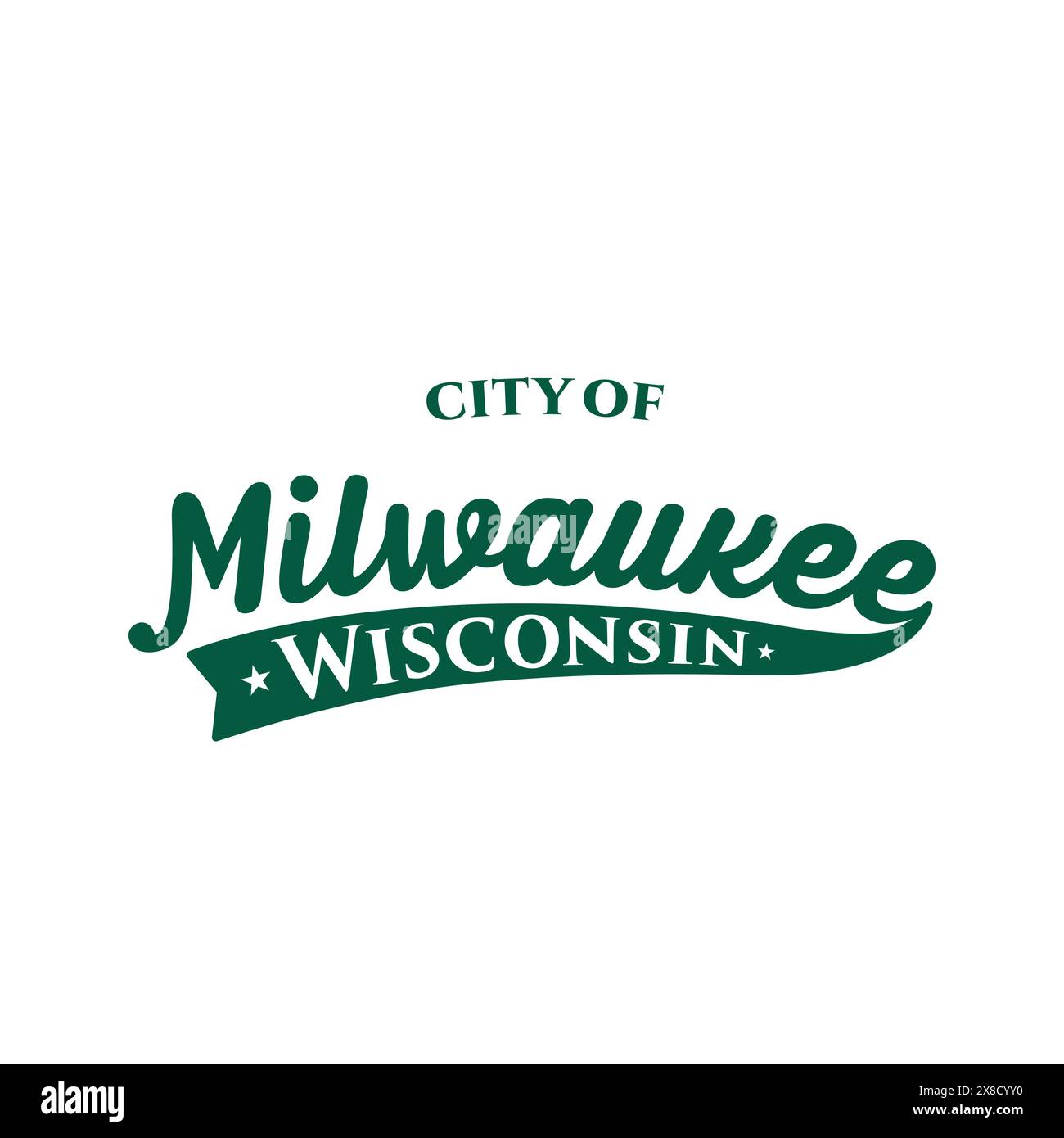 City of Milwaukee lettering design. Milwaukee, Wisconsin typography ...