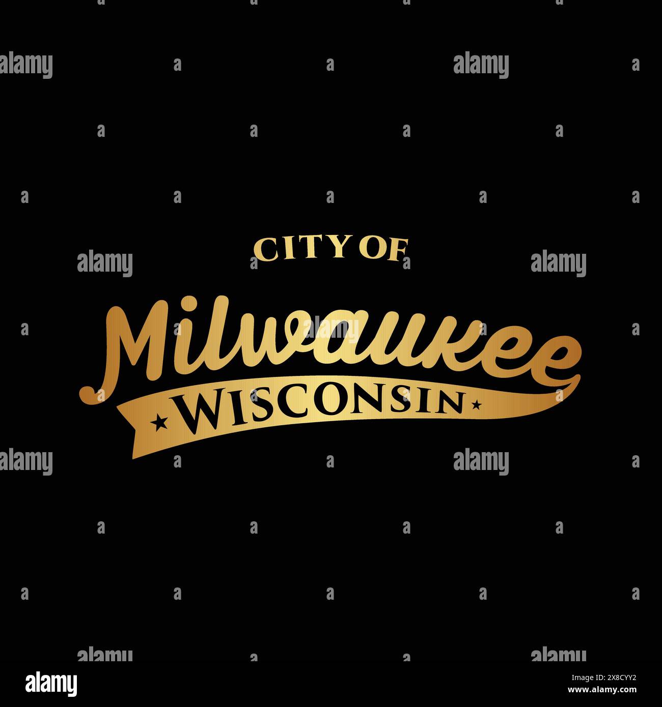 City of Milwaukee lettering design. Milwaukee, Wisconsin typography ...