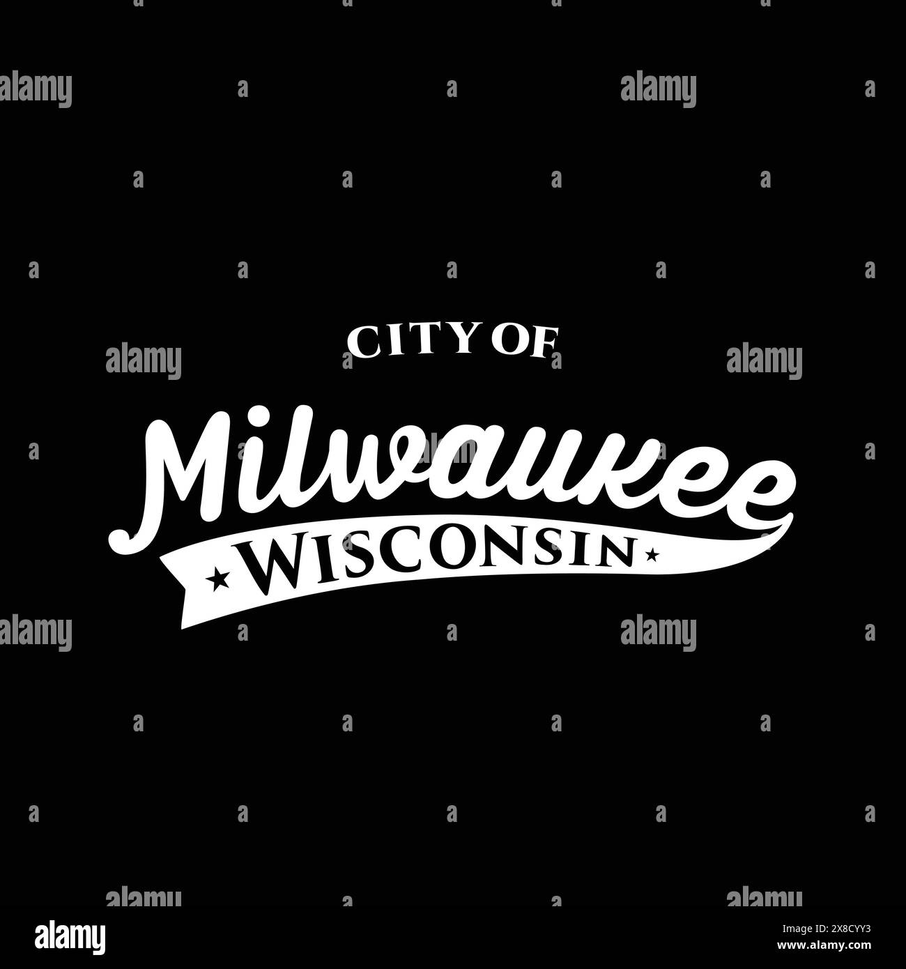 City of Milwaukee lettering design. Milwaukee, Wisconsin typography ...