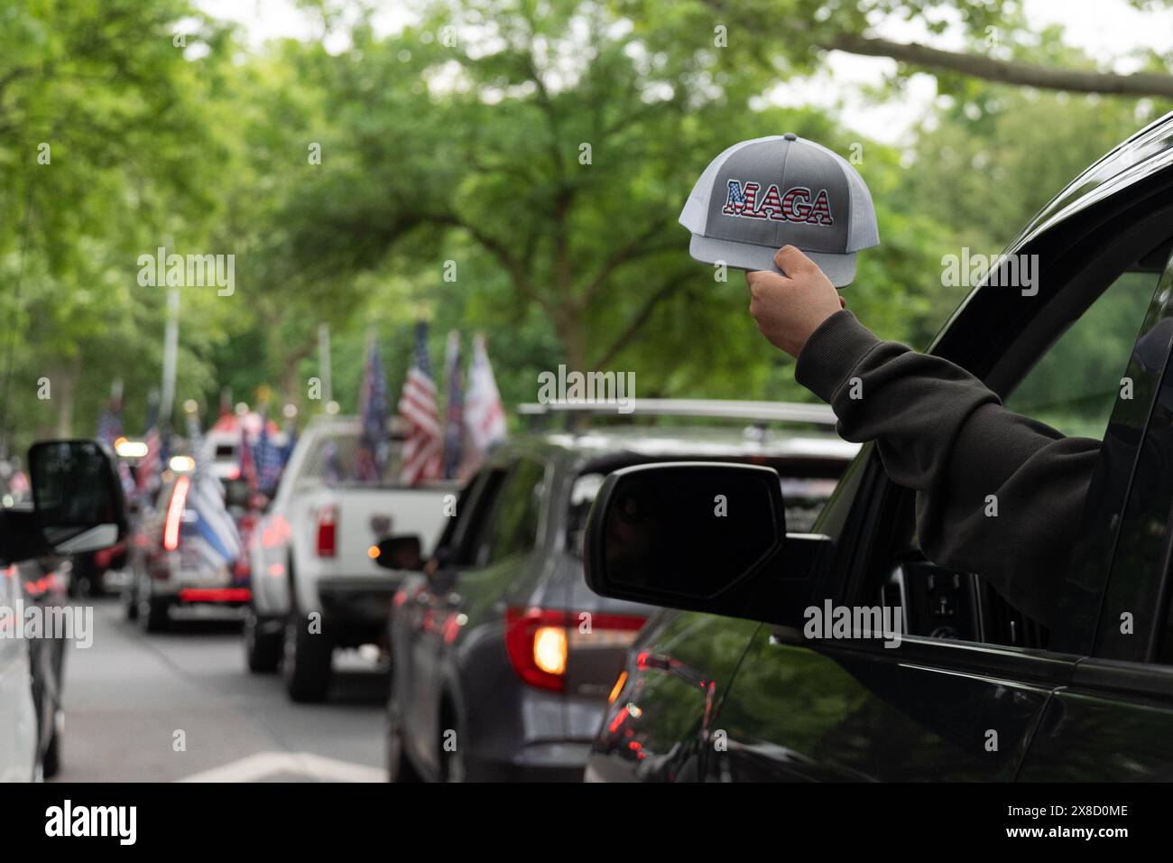 Bronx, United States. 23rd May, 2024. A Trump vehicle carvan arrives ...
