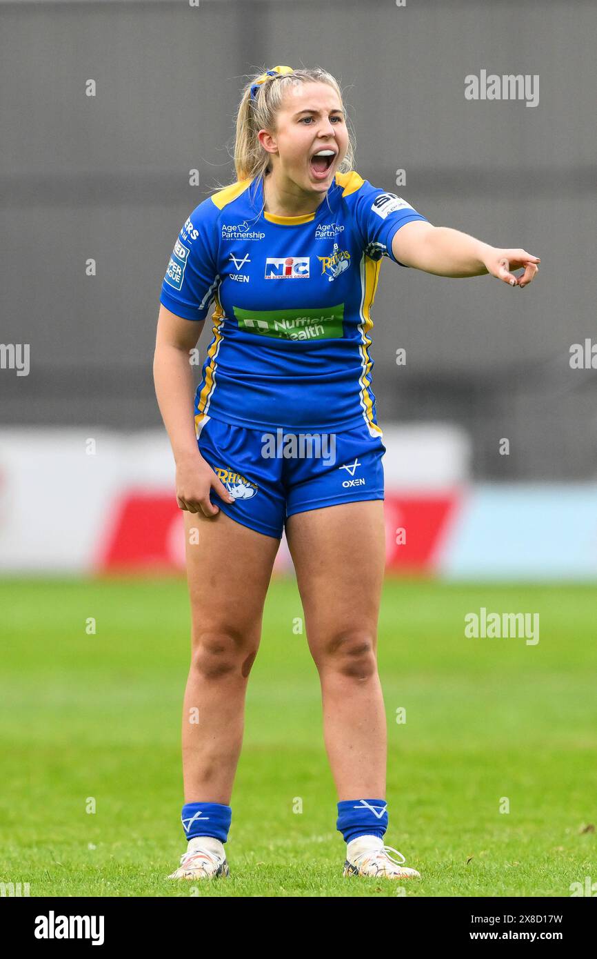 Liv Whitehead of Leeds Rhinos gives her team instructions during the ...