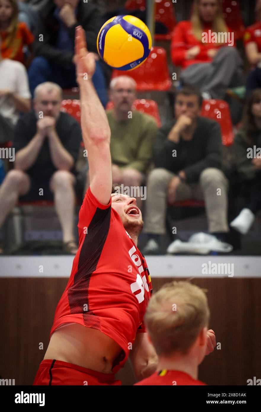 Beveren, Belgium. 24th May, 2024. Belgium's Simon Plaskie pictured in ...