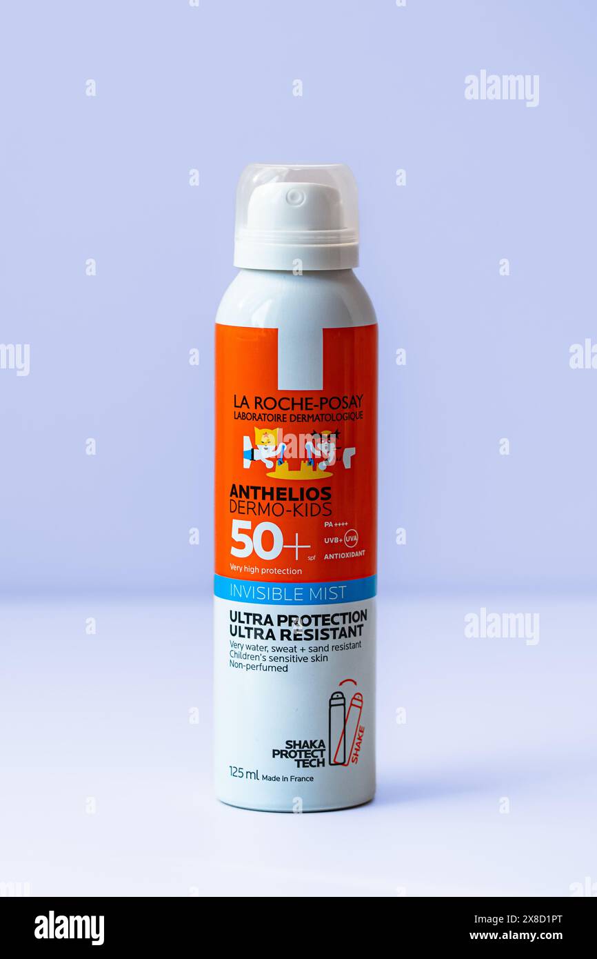 Lviv, Ukraine - May 24, 2024: La Roche-Posay Anthelios Dermo-Kids spf ...