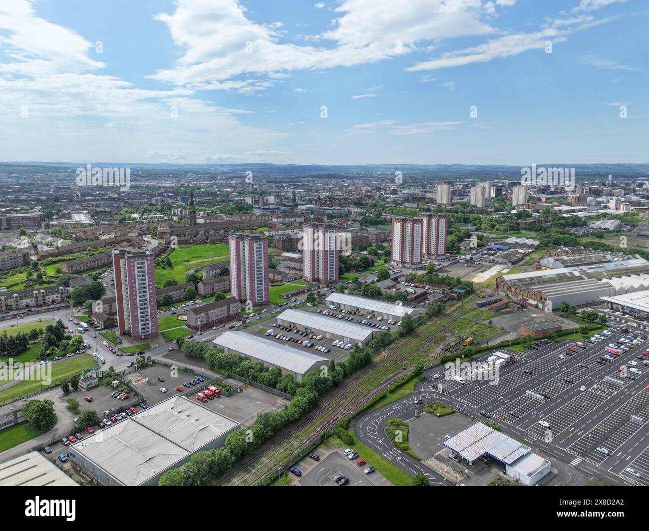 Aerial drone view of Royston Glasgow Stock Photo - Alamy