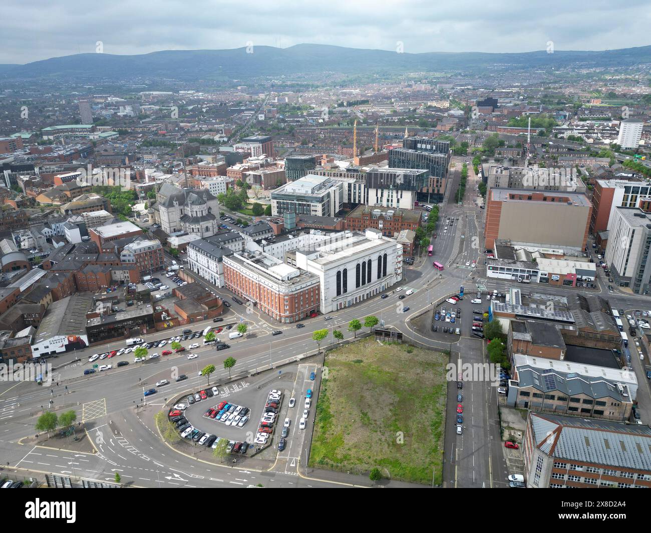 Aerial drone view of Belfast city centre Stock Photo - Alamy
