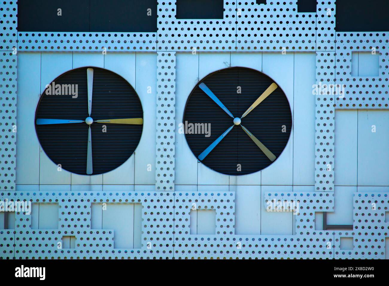 air ventilation systems installed outside on the wall Stock Photo - Alamy