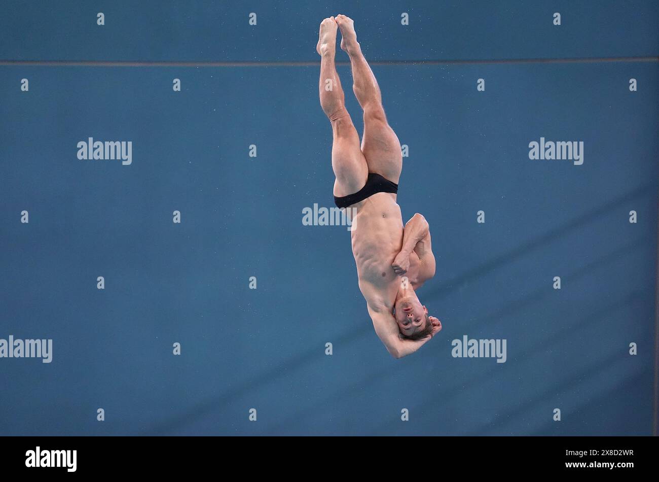 Jack Laugher on his way to winning gold in the Mens 3m final, on day ...