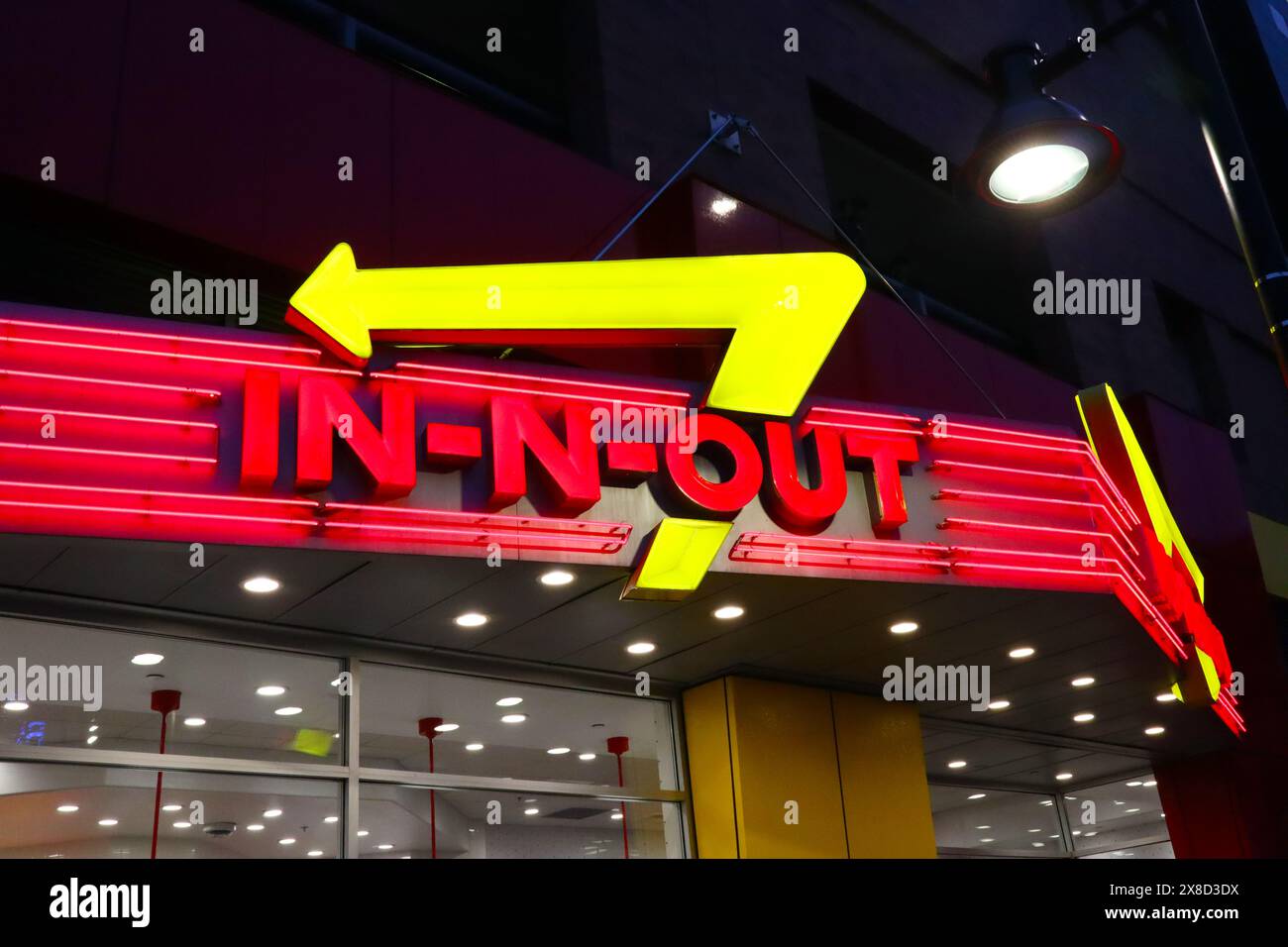 IN-N-OUT BURGER sign. American chain of Fast Food Restaurants with ...