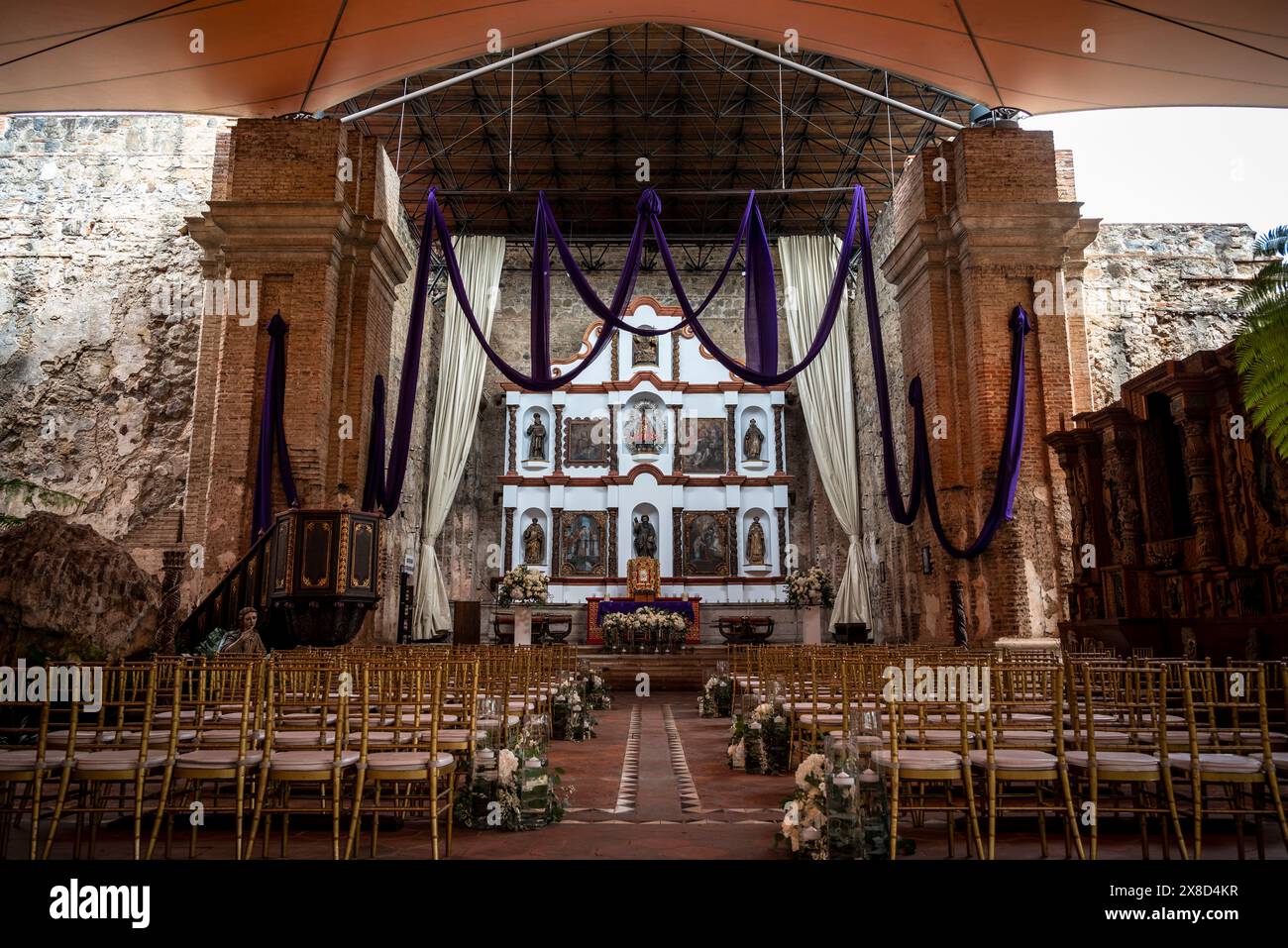 Church altar in the church of Santo Domingo Church and Monastery, a ...