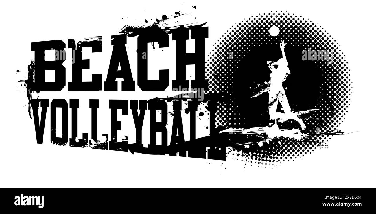 A vector illustration of Beach Volleyball Banner Stock Vector Image ...