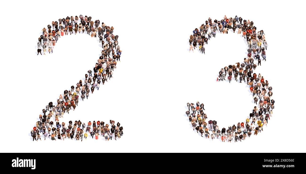 Concept or conceptual large community of people forming the fonts 2 and ...