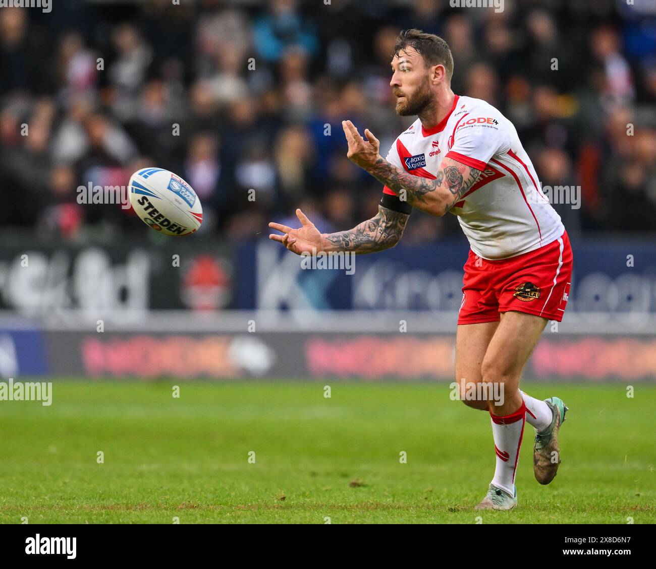 Daryl Clark of St. Helens in action during the Betfred Super League ...
