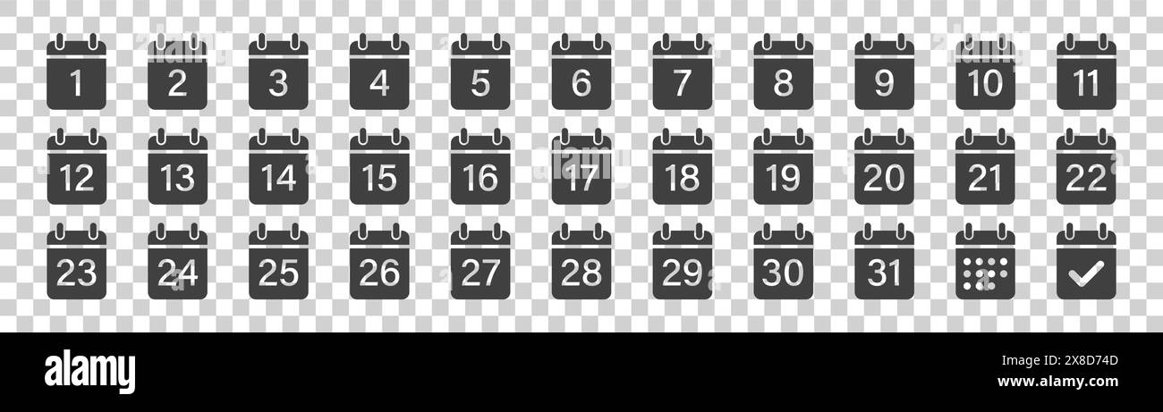 Set of calendar icons on a white background Stock Vector Image & Art ...