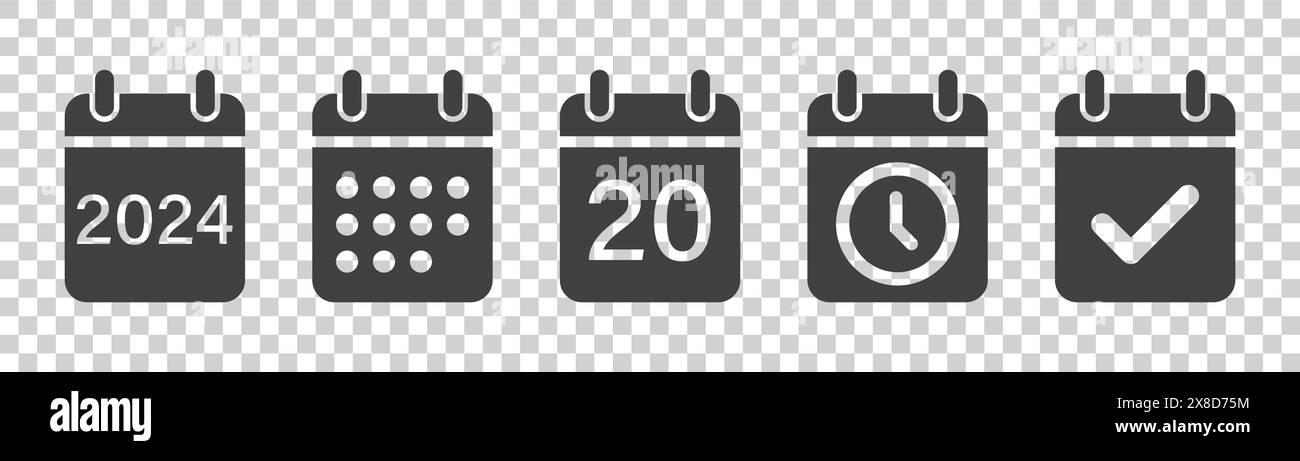 Set of calendar icons on a white background Stock Vector Image & Art ...