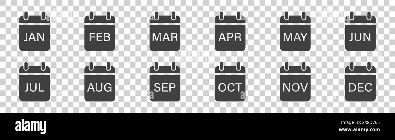 Set of calendar icons on a white background Stock Vector Image & Art ...