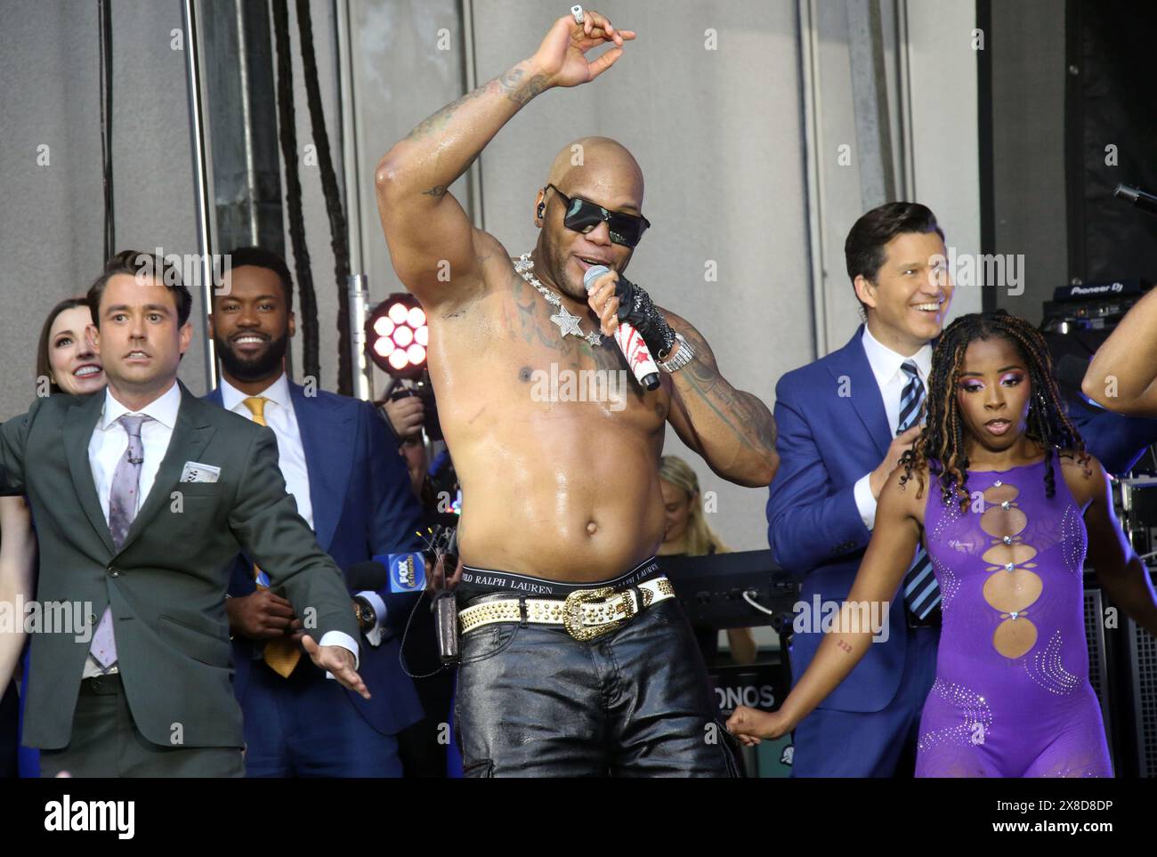 May 24, 2024 Flo Rida perform on Fox & Friends All-American Summer Concerts Series ay Fox Plaza ...