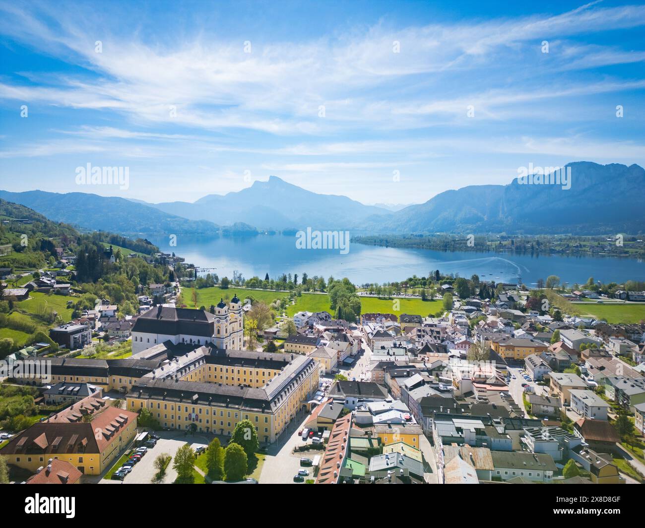 Mondsee town in Salzkammergut, Austria. Famous touristic destination ...