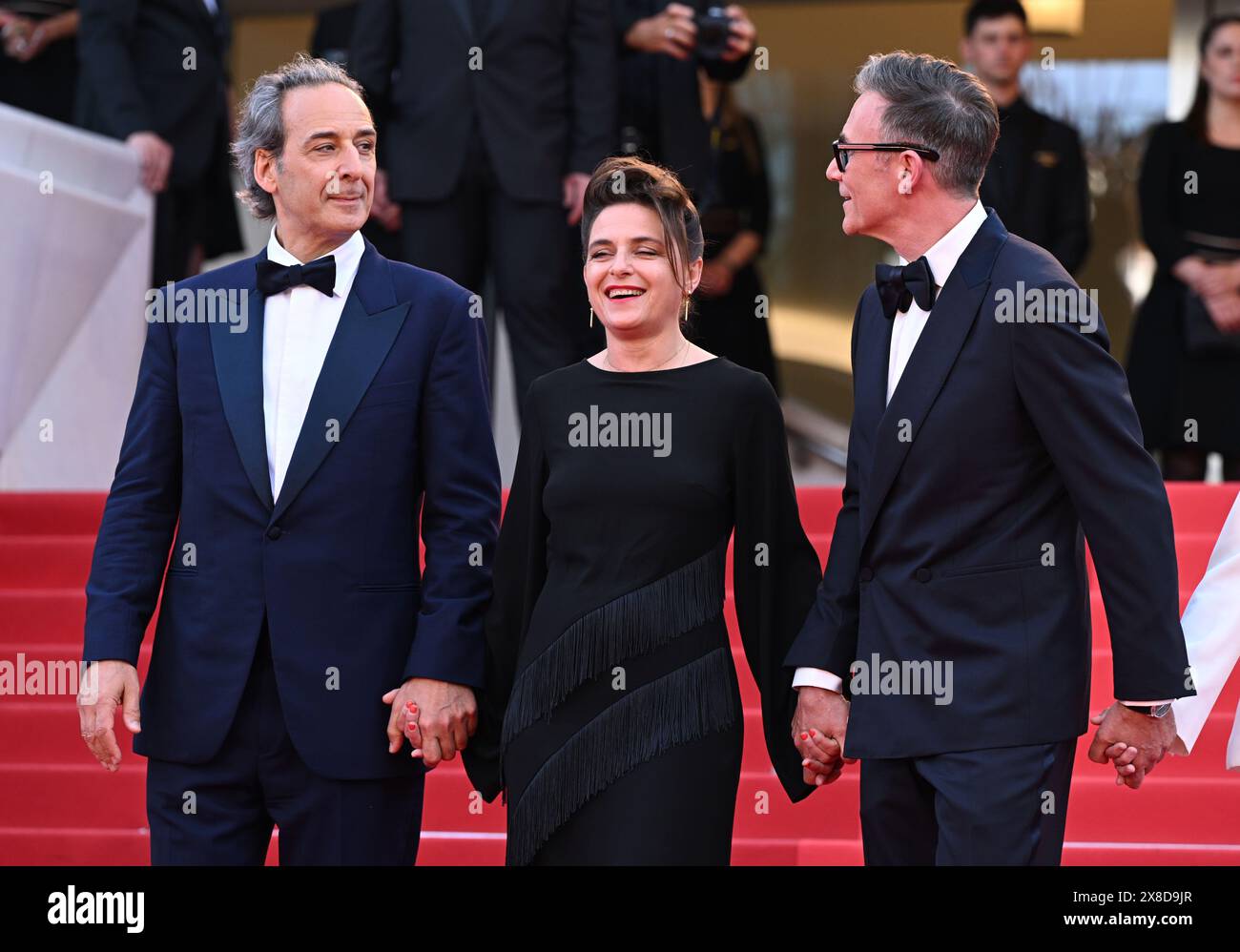 Cannes, France. May 24th, 2024. Alexandre Desplat, Dominique Blanc and ...