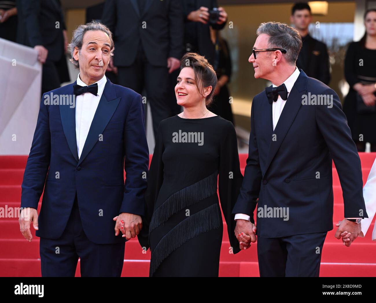 Cannes, France. May 24th, 2024. Alexandre Desplat, Dominique Blanc and ...