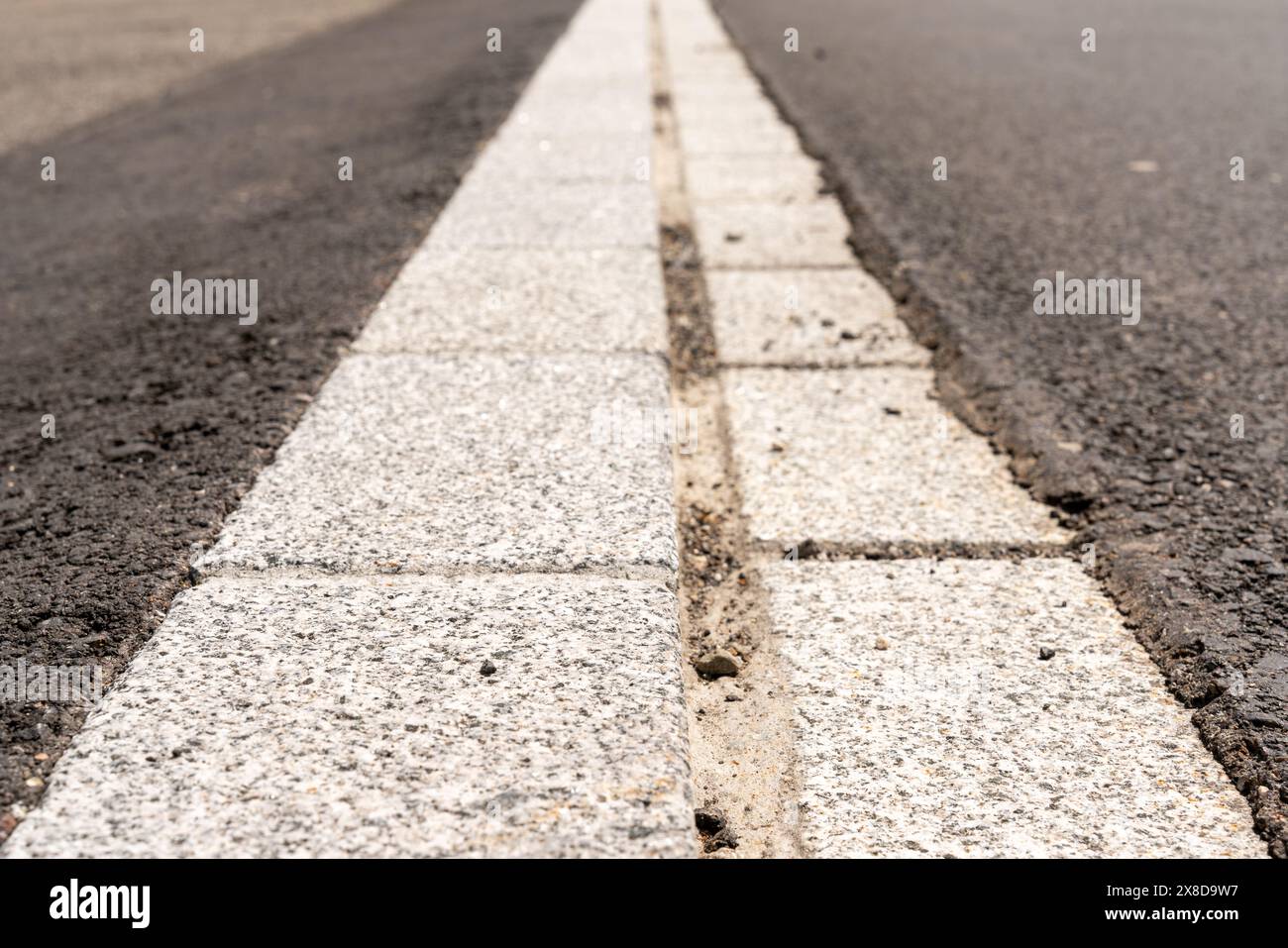 Sewage system construction on the street, to lead rain water to the ...