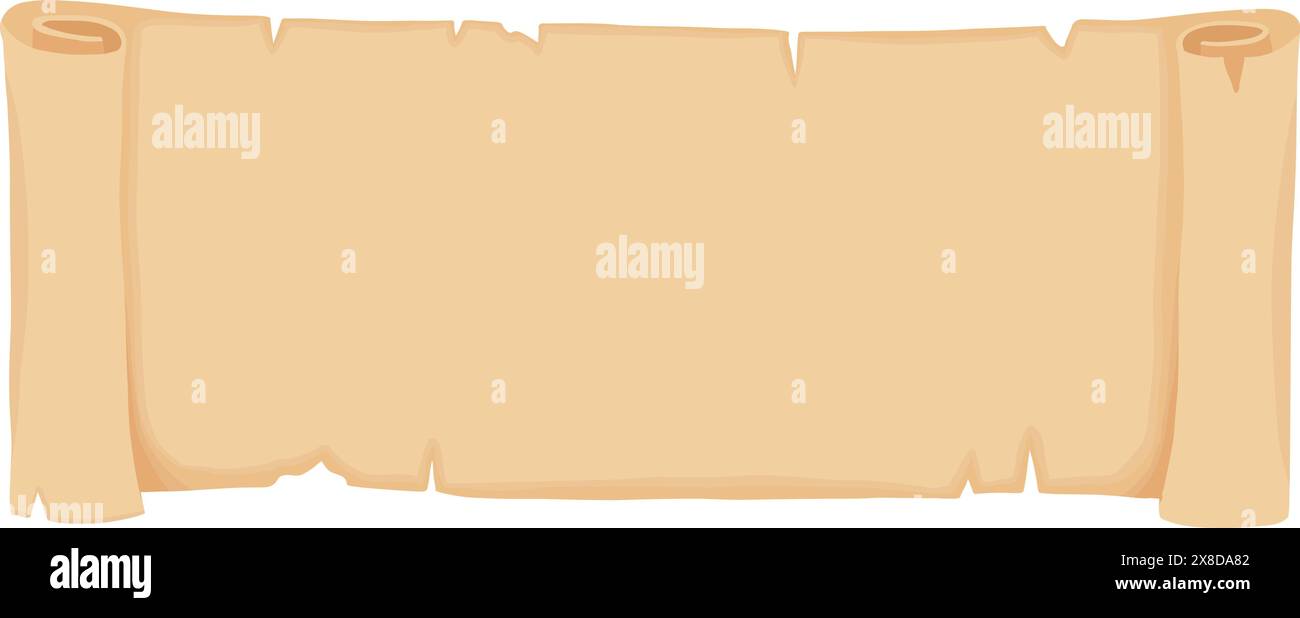 Cartoon ancient parchment scroll and old paper manuscript. Fantasy ...