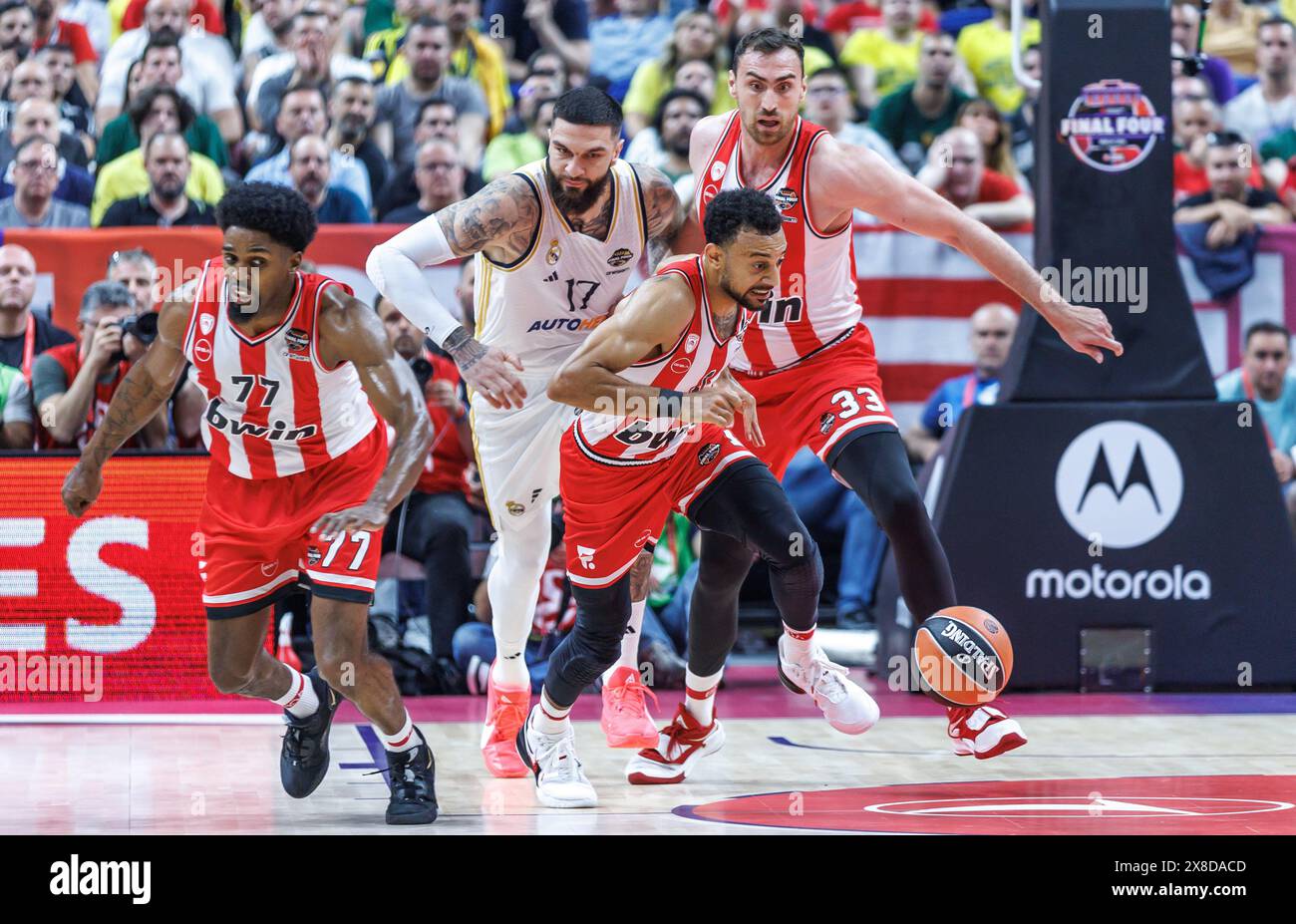 Berlin, Germany. 24th May, 2024. Basketball: Euroleague, Real Madrid - Olympiakos Piraeus, final ...