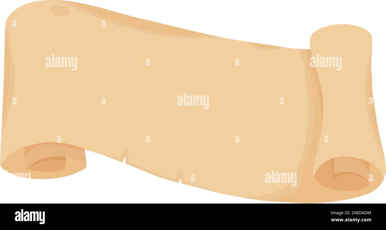 Cartoon ancient parchment scroll and old paper manuscript. Fantasy ...