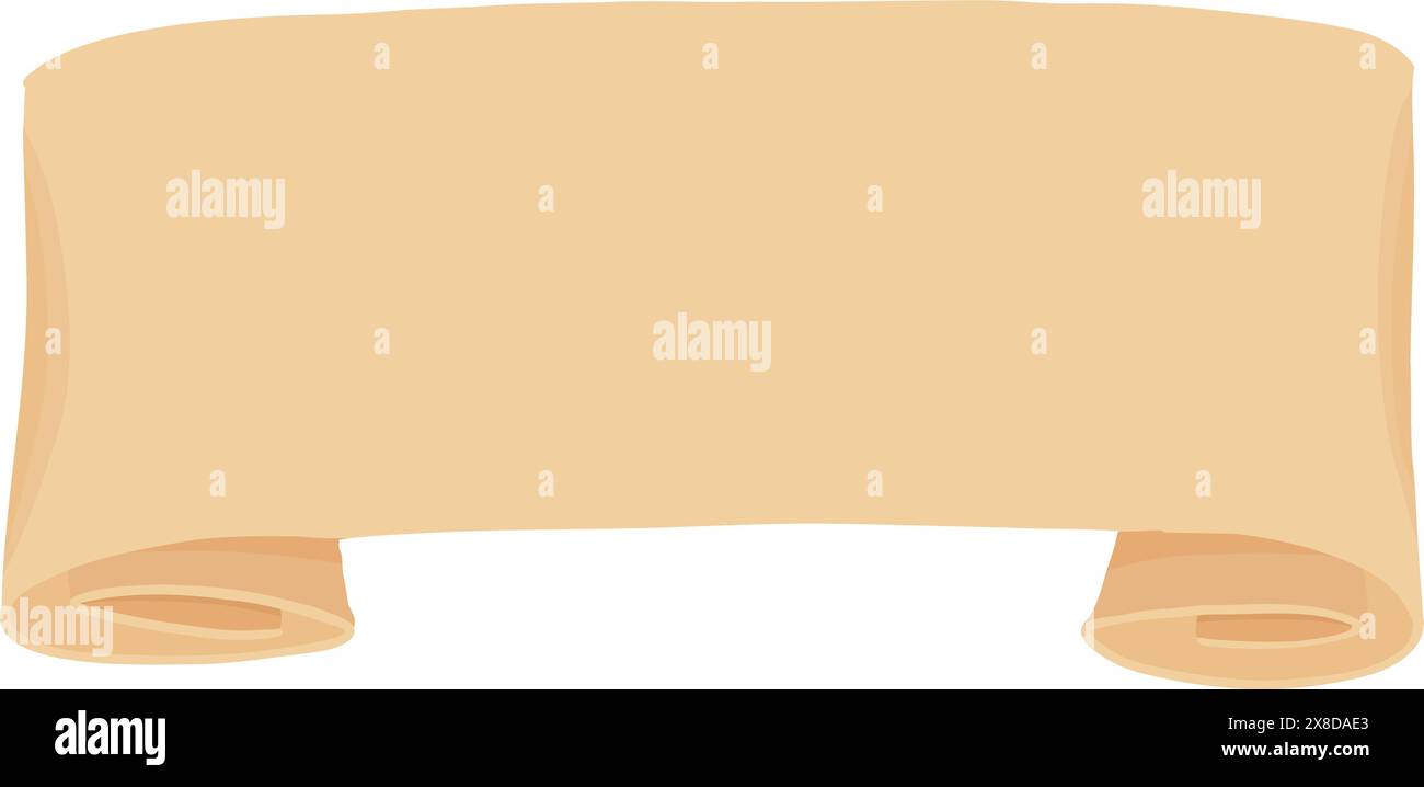 Cartoon ancient parchment scroll and old paper manuscript. Fantasy ...