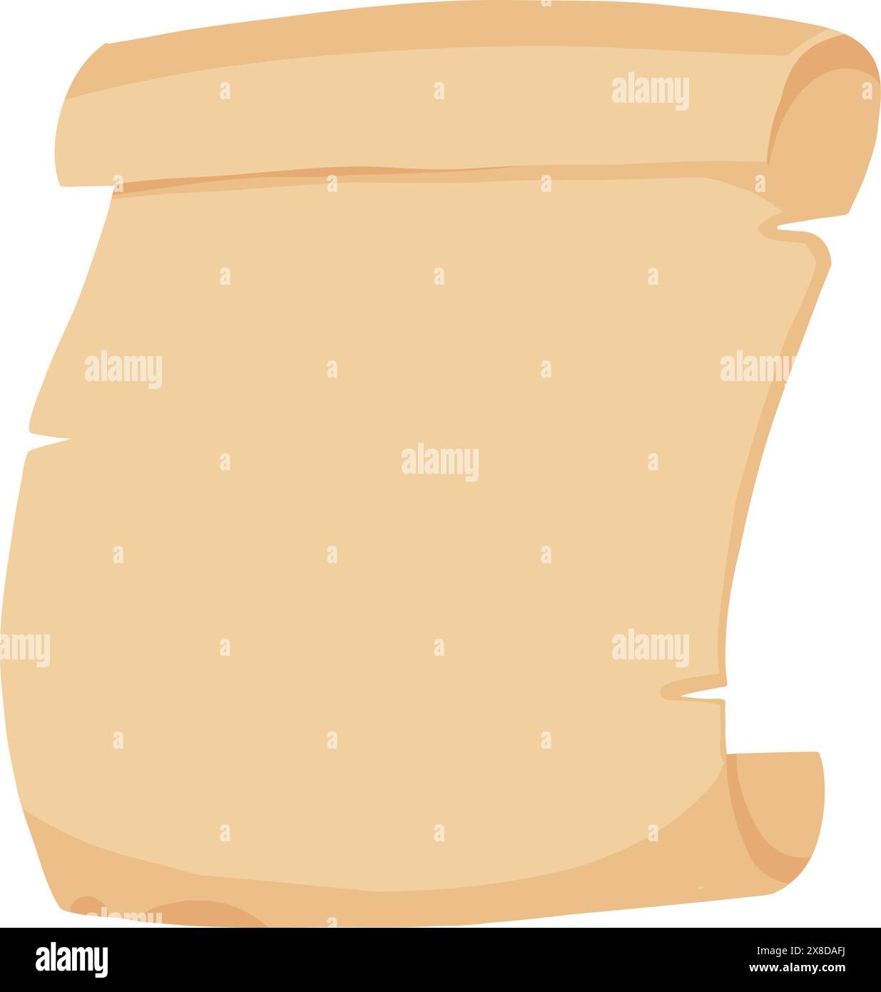 Cartoon ancient parchment scroll and old paper manuscript. Fantasy ...