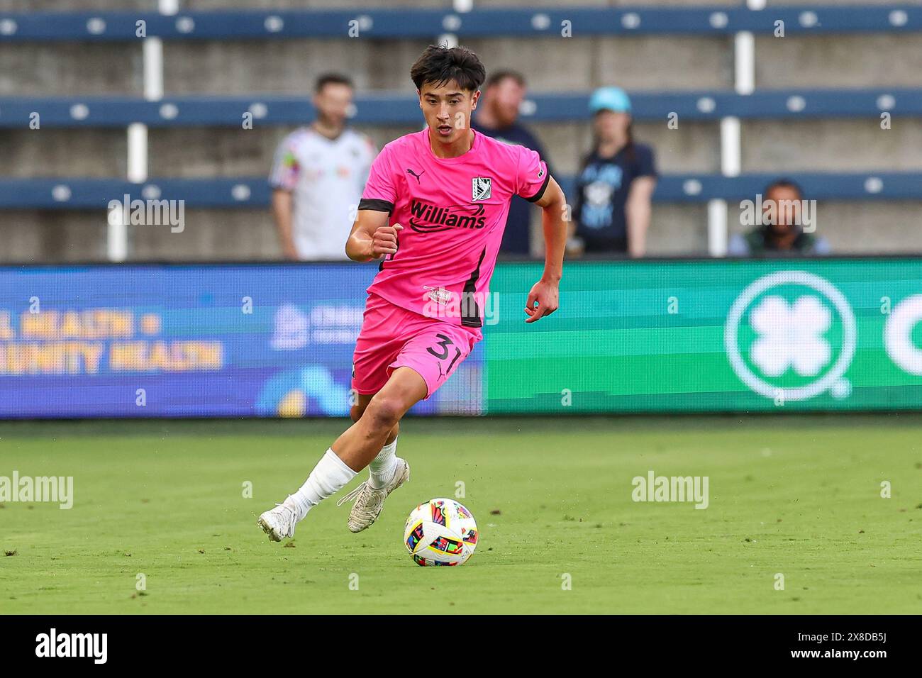 Kansas City, KS, USA. 21st May, 2024. FC Tulsa defender Owen Damm (31 ...