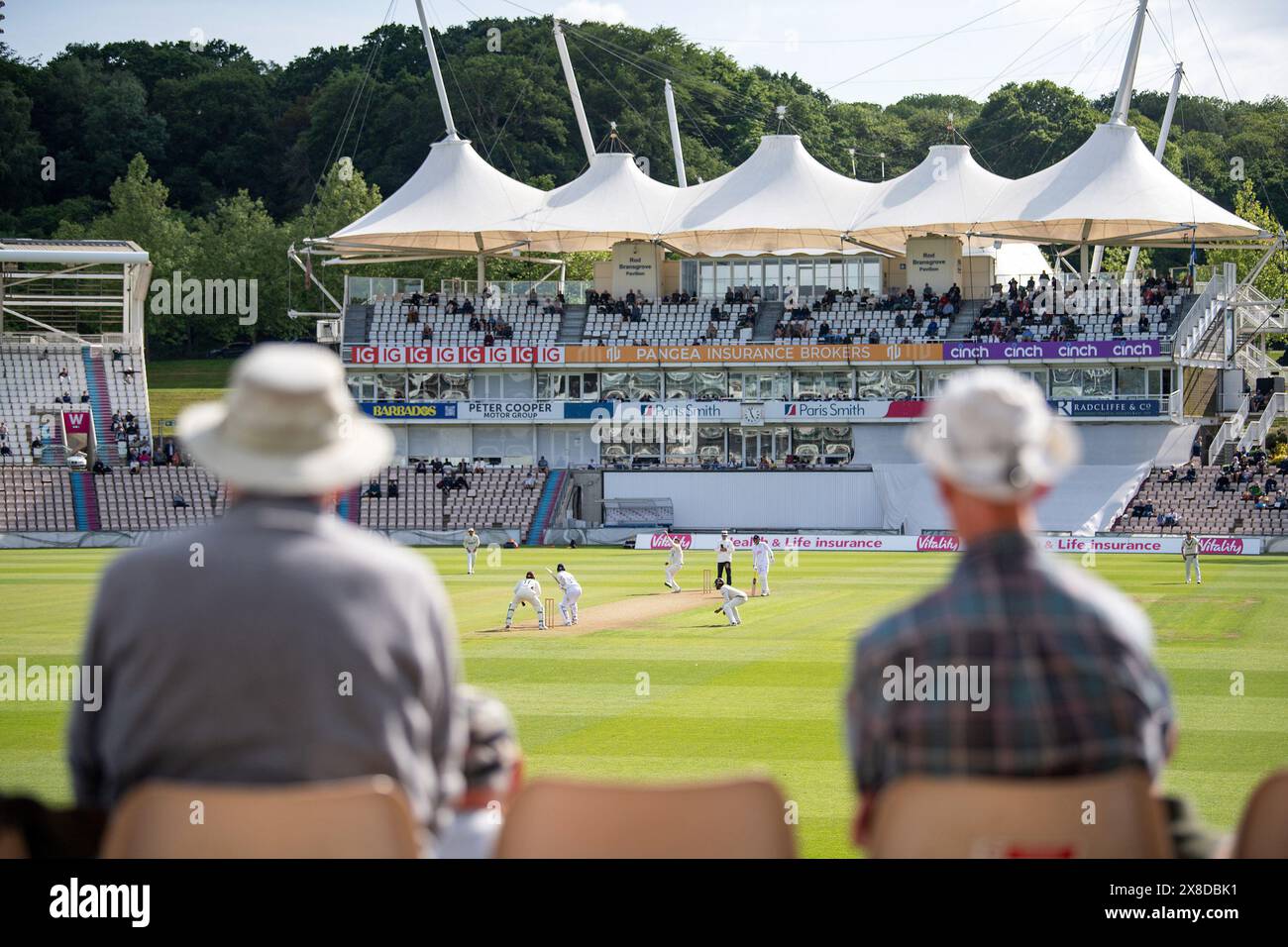 Southampton, UK. 24 May 2024. Spectators enjoying cricket during the ...