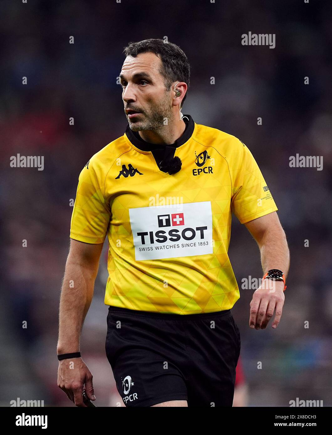 Referee Mathieu Raynal during the EPCR Challenge Cup final at the ...