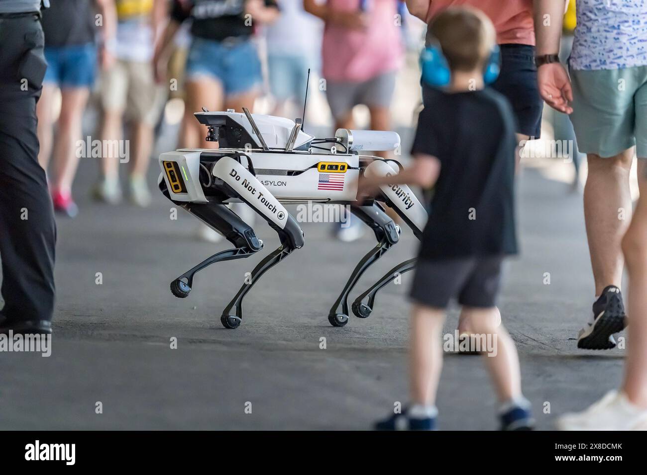 Speedway, In, USA. 24th May, 2024. A robotics drone dog from Asylon ...